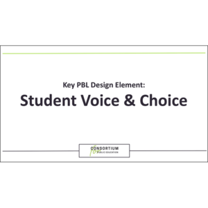 PBL: Student Voice & Choice Overview - The Consortium for Public Education